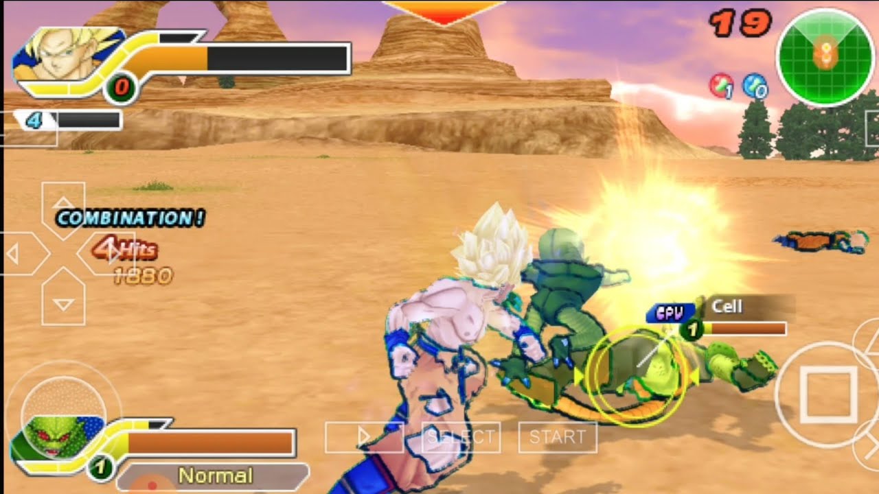 ppsspp dragon ball Z tekachi Cell fight vs goku fight - YouTube