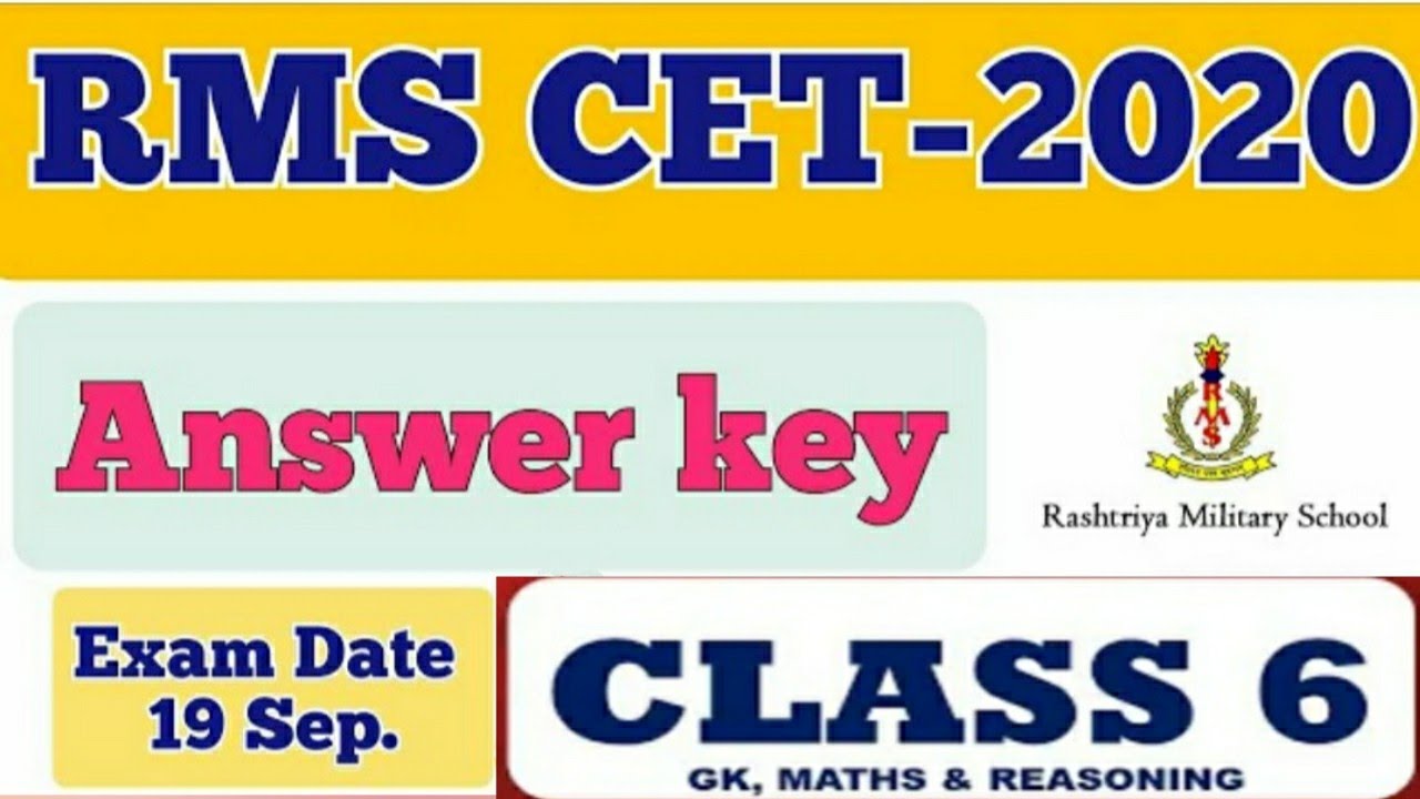 RMS Exam 2021 Answer key class 6 #Rastriya military school #exam 2021 ...