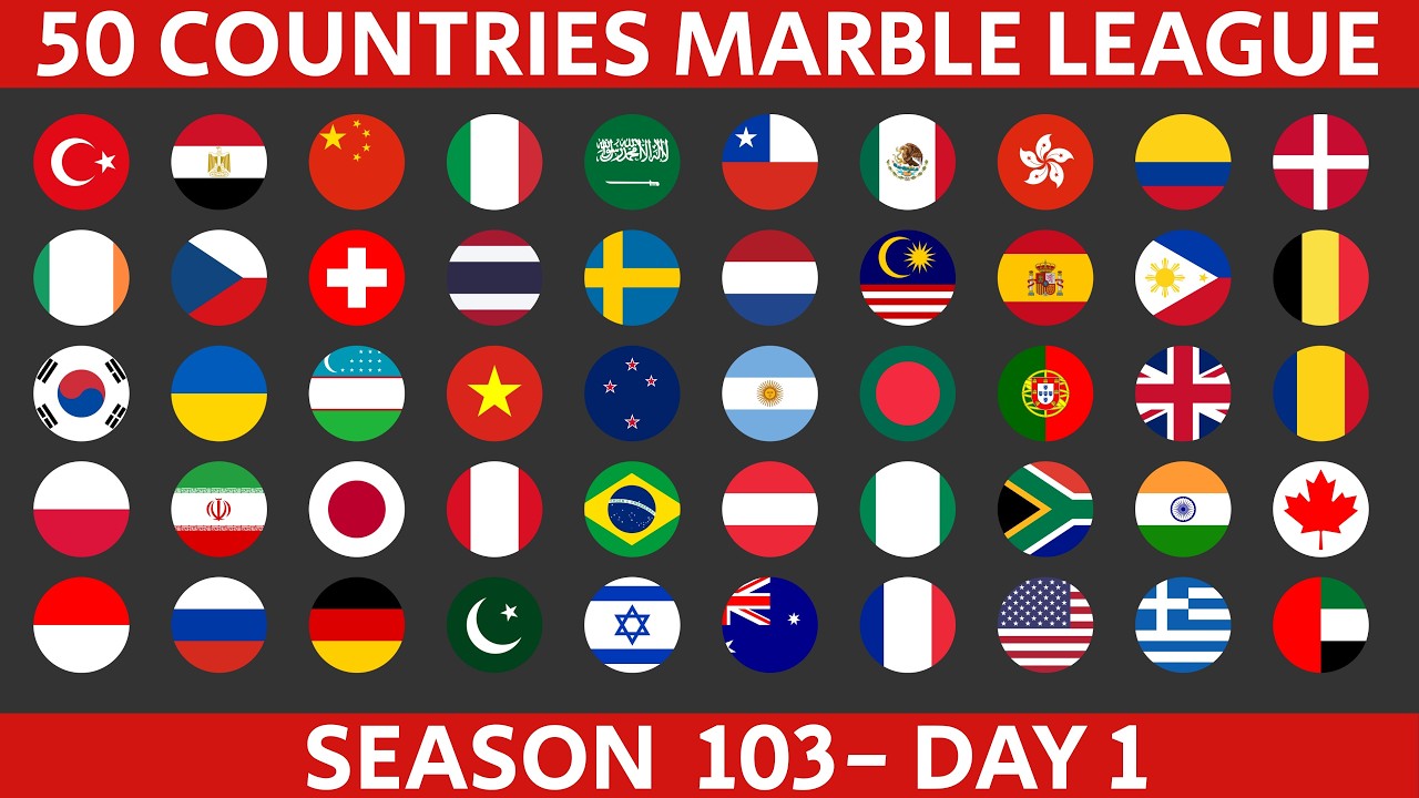 50 Countries Marble Race League Season 103 Day 1/10 Marble Race in ...
