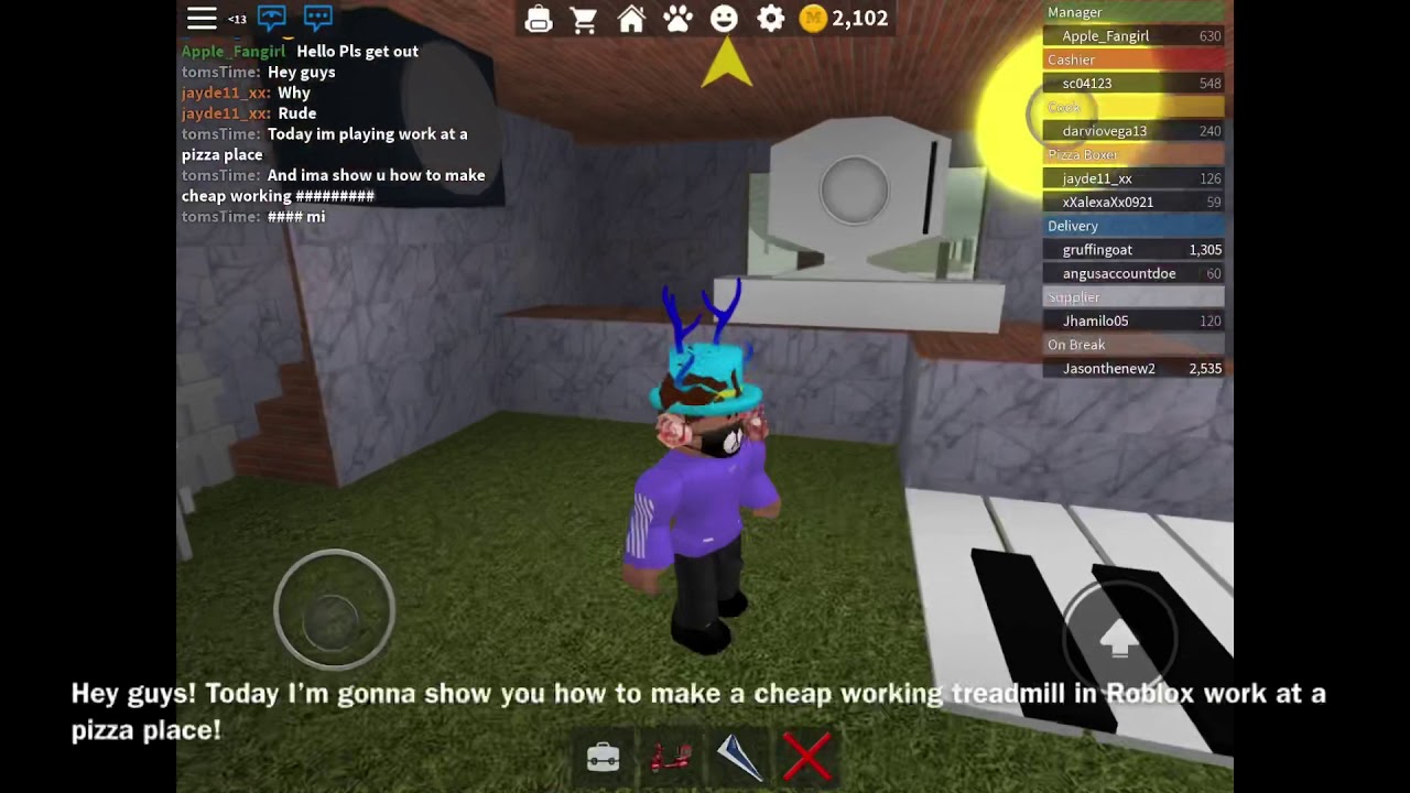 How to make a cheap treadmill in Roblox work at a pizza place - YouTube