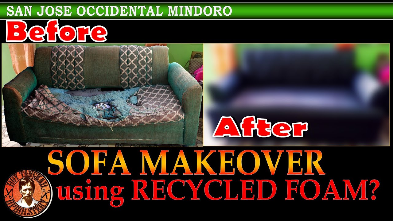 Upholstery Modern Sofa I Couch Makeover using recycled foam - YouTube