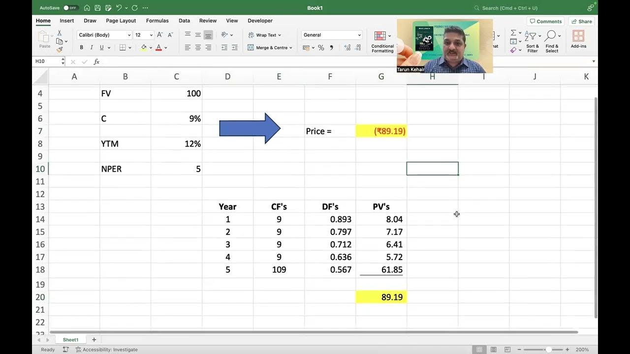 Advanced Excel (Fixed Income Securities) Bond Sensitivity - YouTube