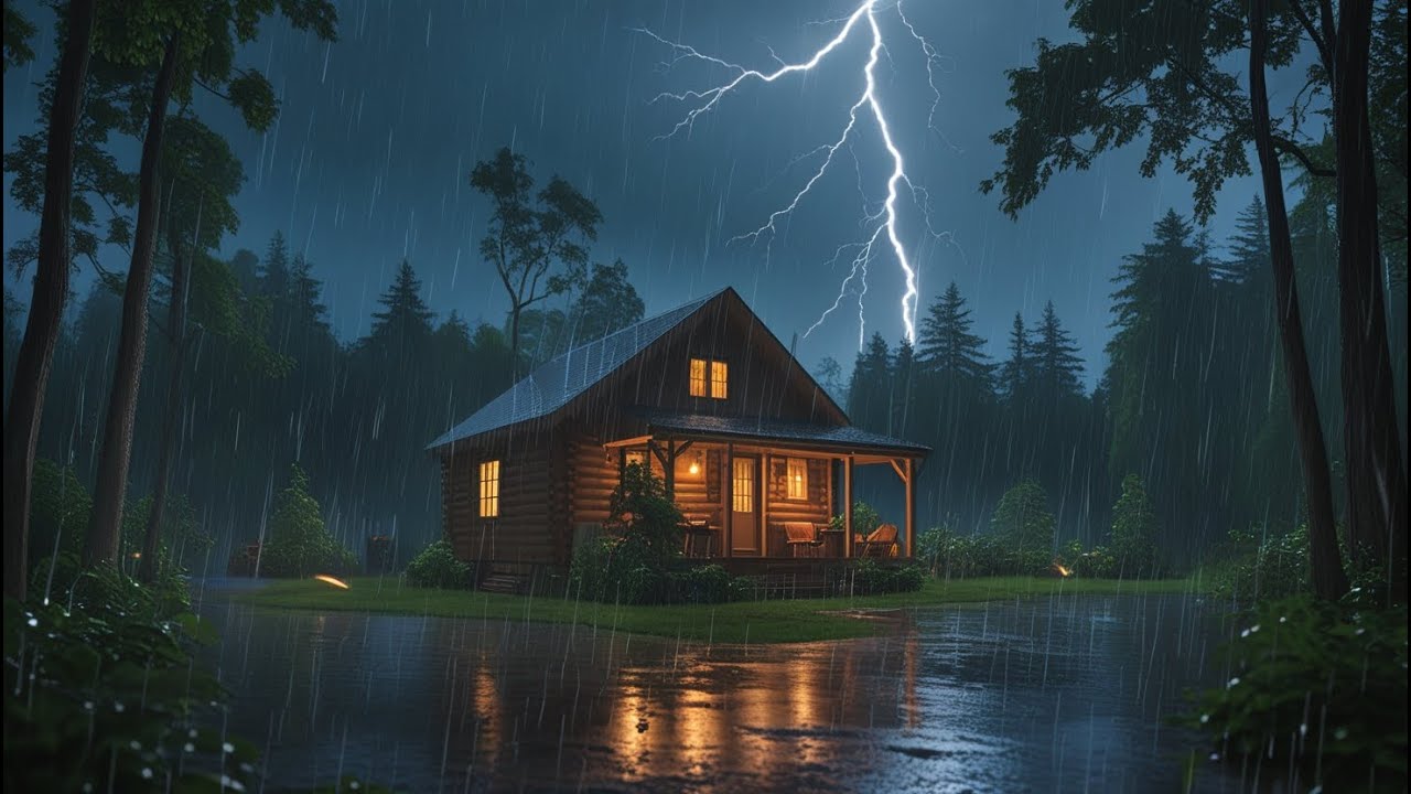 Enjoy With Heavy Rain in Forest - Deep Sleep, Study, Relax - YouTube