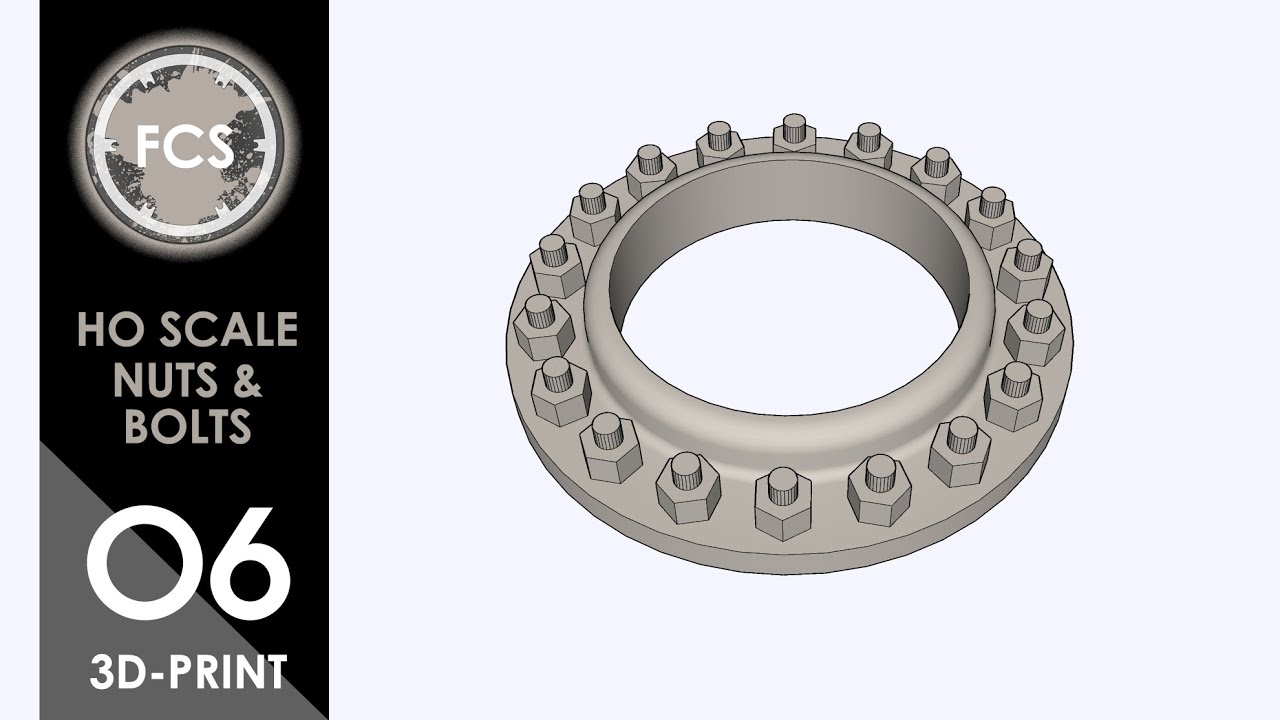 How To Model Nuts & Bolts for HO Scale 3D Printing - YouTube