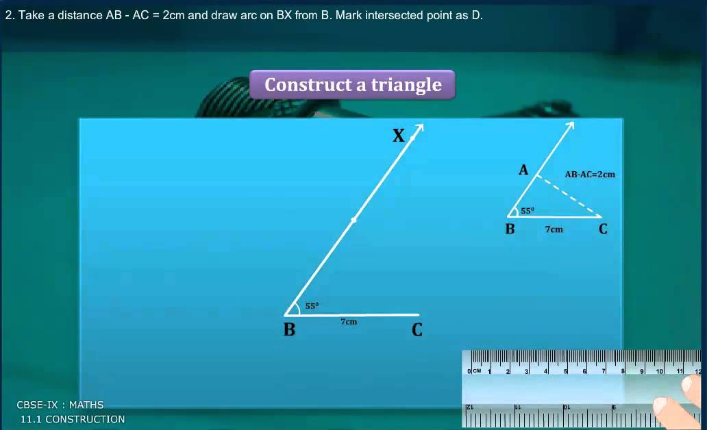 Construction of a triangle - YouTube