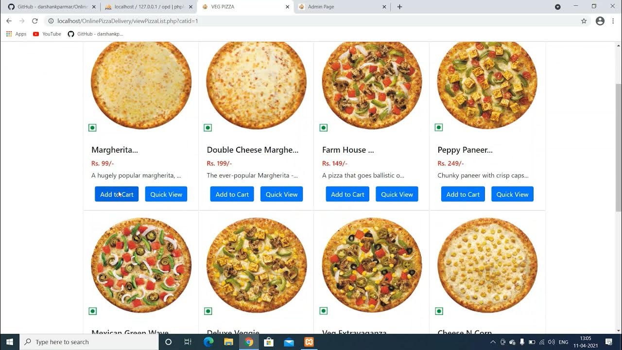 Online Food(Pizza) Order || PHP & MySQL || Darshan K Parmar - YouTube