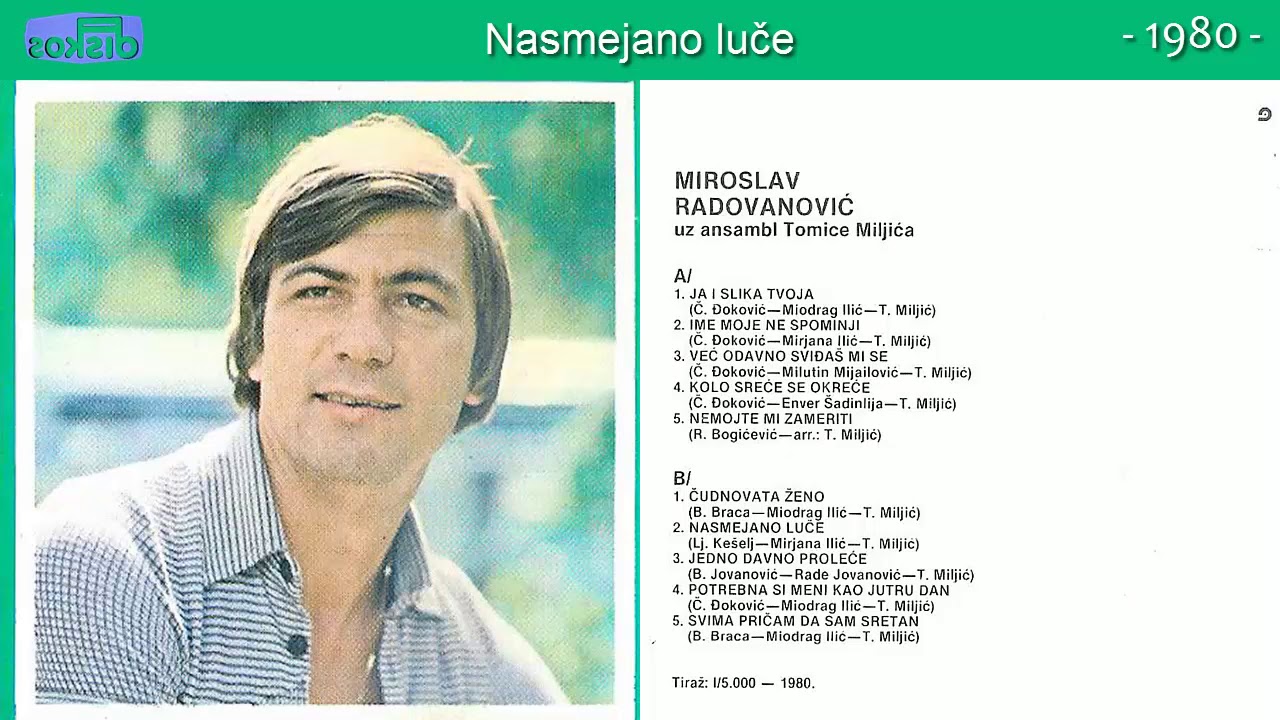 Miroslav Radovanovic - Nasmejano luce - (Audio 1980) - YouTube