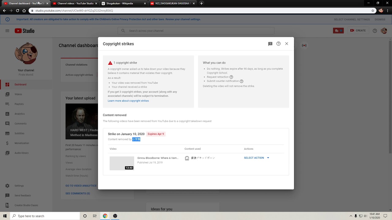 Copyright Strike and the Future of My Manga Videos - YouTube