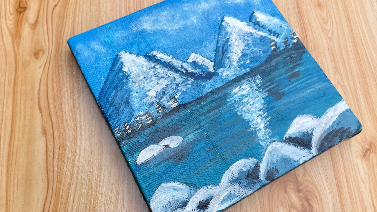 Easy snow painting for beginner| acrylic painting technique for ...