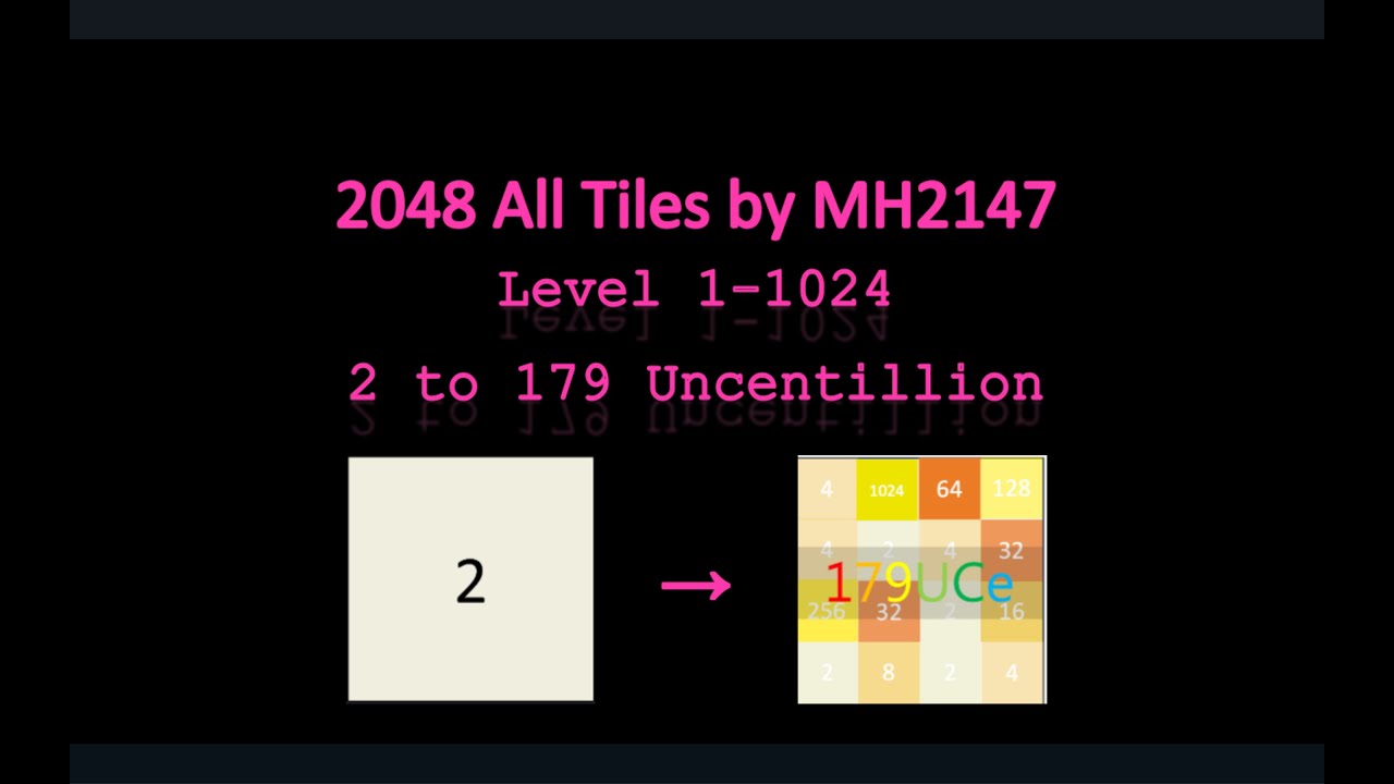 2048 All tiles by MH2147 Lv1-1024 (2 to 179 Uncentillion) - YouTube