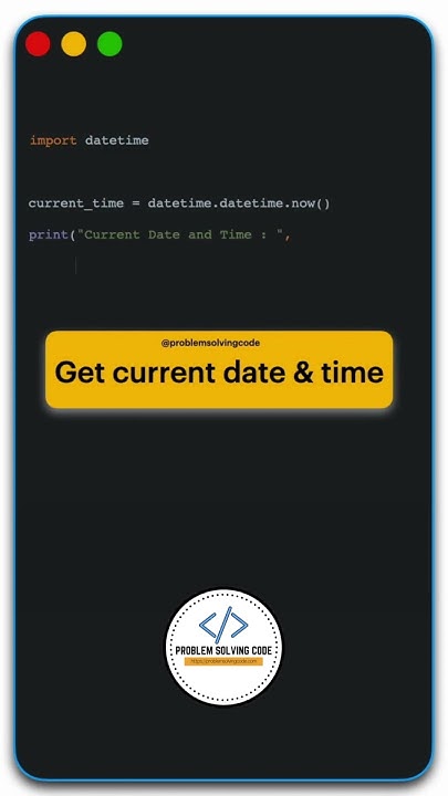 Get Date and time in python - YouTube