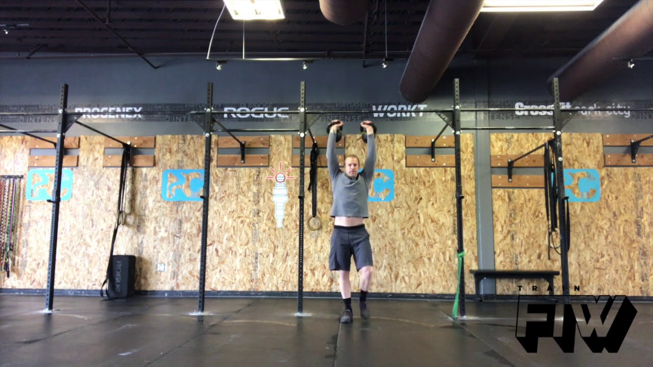 Double Kettlebell Overhead Walk - YouTube