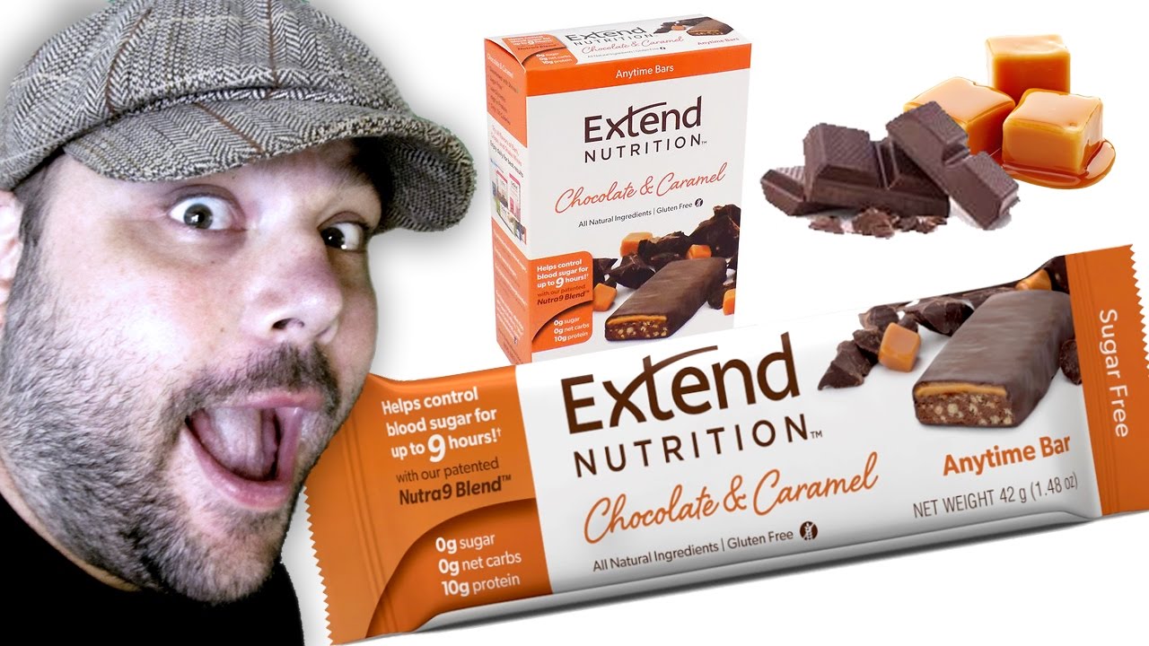 Extend Nutrition Chocolate & Caramel Anytime Bar Review - YouTube