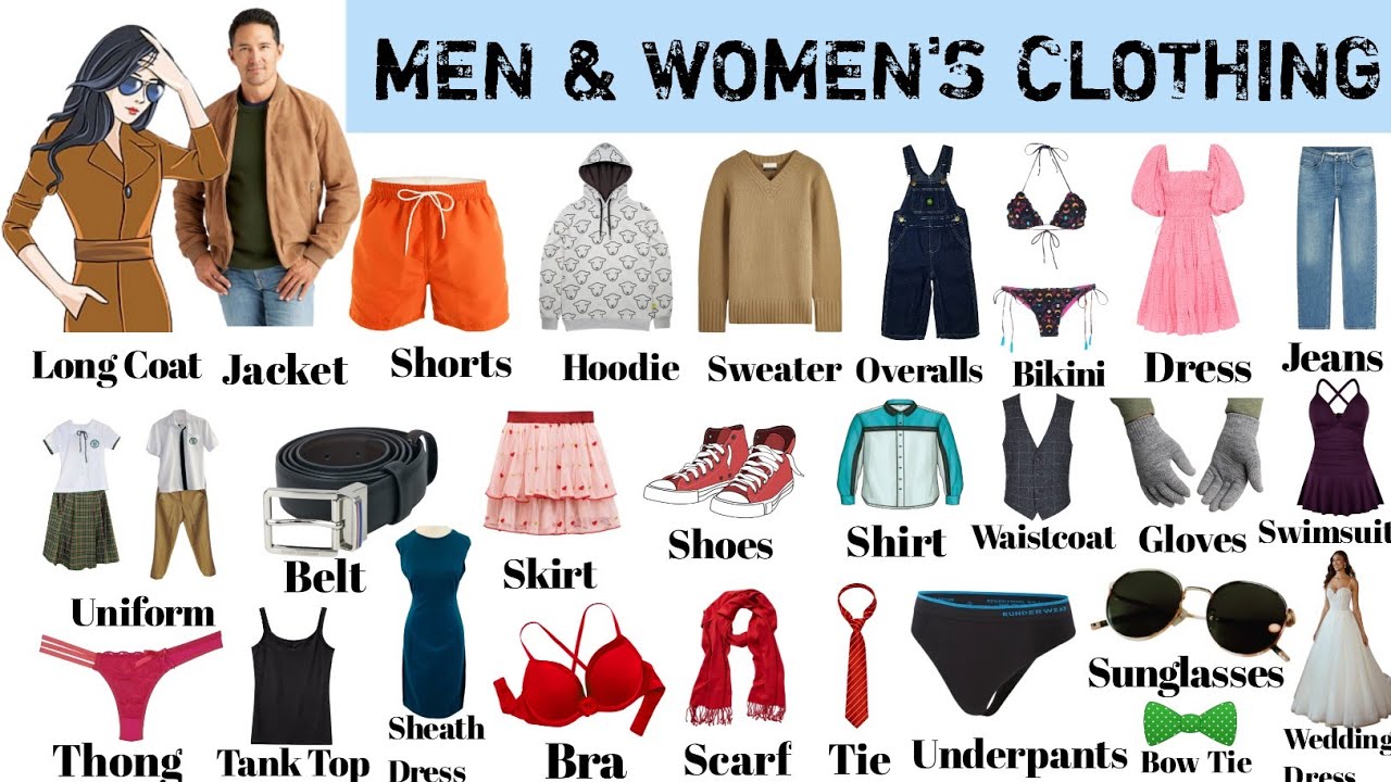 40+ Names Of Summer Clothing | English Vocabulary - YouTube