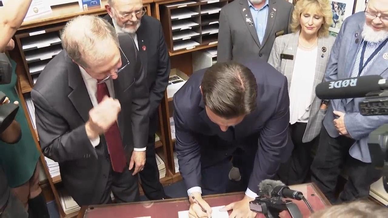 Ron DeSantis, Doug Burgum file paperwork to appear in New Hampshire ...