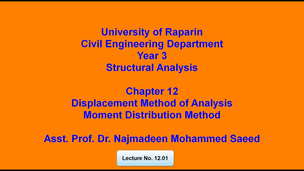 Structural Analysis: Chapter 12 Displacement Method of Analysis Moment ...