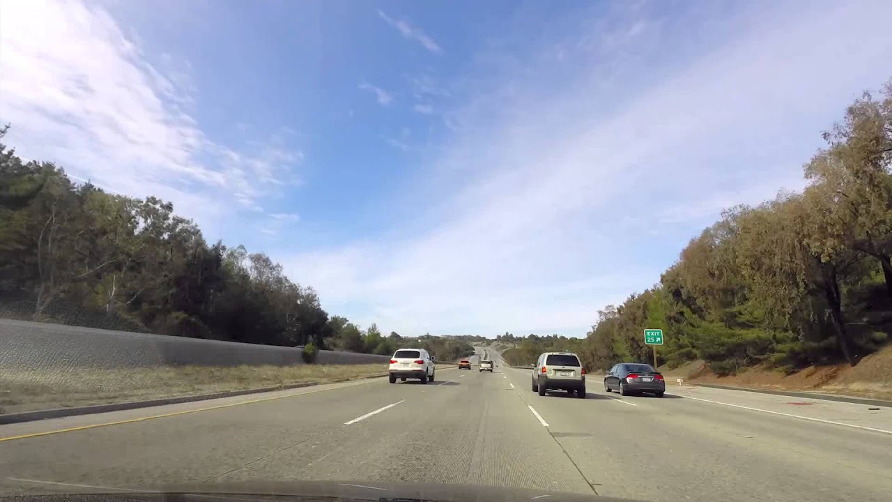 California i-280 North Driving time lapse GoPro Hero 3+ - YouTube