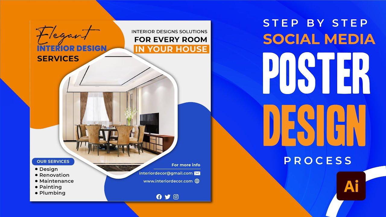 How To Design An Elegant Interior Design Poster Design in Adobe ...