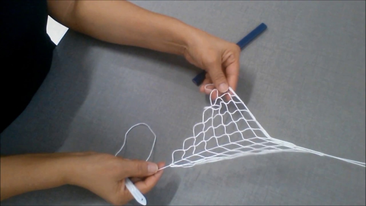 Bordado Filé : Aula 3 - A rede (filet) para a renda filé - YouTube