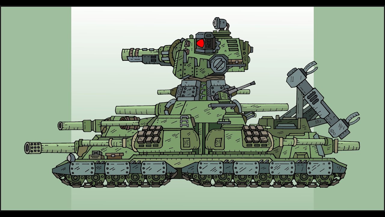 How To Draw Cartoon Tank KV-44 | Gerand - Cartoons About Tanks - YouTube