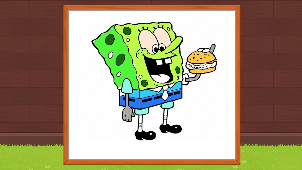 SPONGEBOB COLORING | SPONGEBOB EAT KRABBY PATTY - YouTube