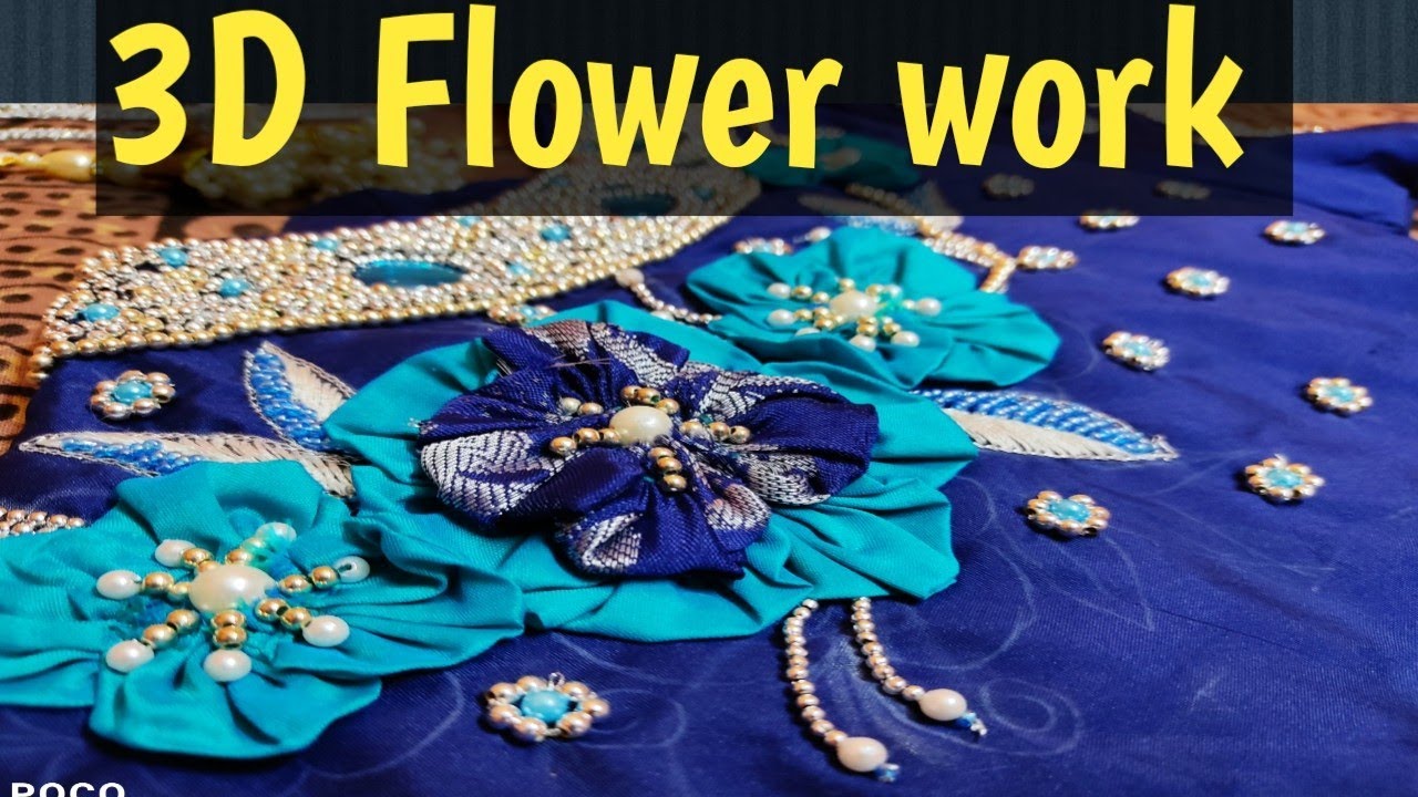 3D flower embroidery| How to stitch Aari 3D flower work |Aari 3D flower ...