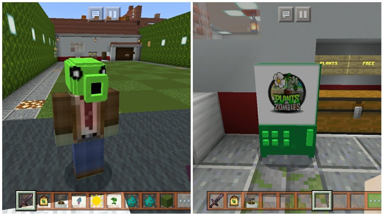 MCPE Zombotany Test | PvZ 1.8 | Work in Progress - YouTube