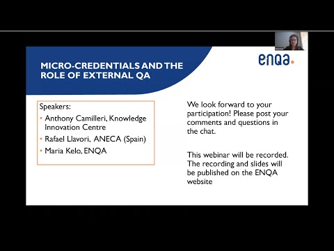 ENQA webinar on micro-credentials