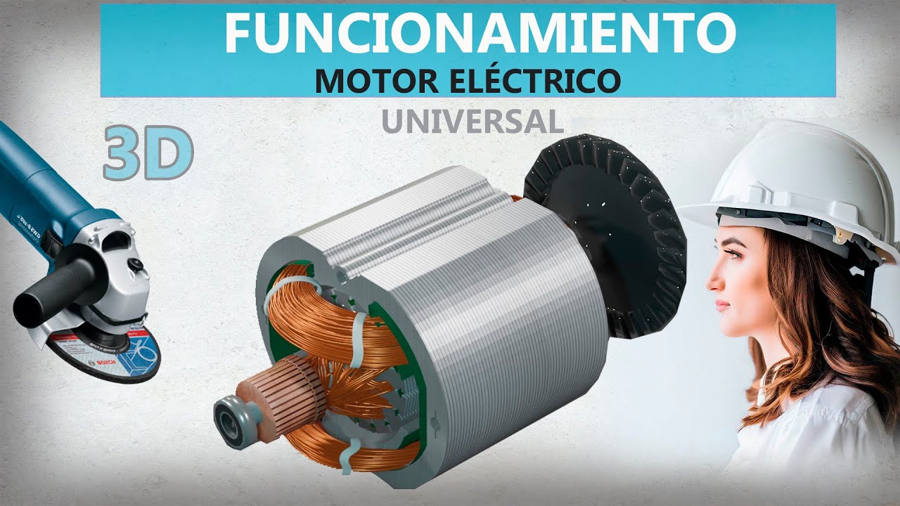 Como funciona un Motor Eléctrico Universal, Explicación Animada 3D ...