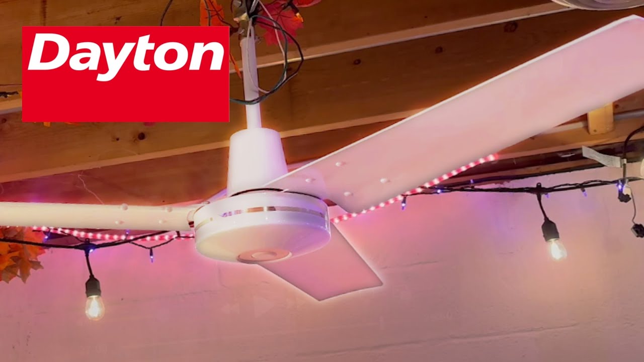 Dayton / Leading Edge vintage industrial ceiling fan installation - YouTube