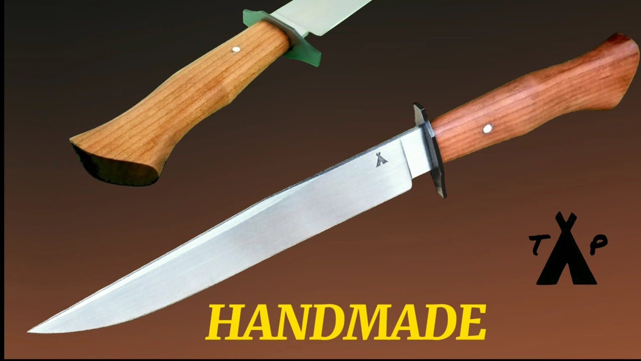 I made a Bowie Knife from a rusty cultivator shank! Knife making and ...