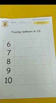 Video|| Tracing numbers 6-10||Kindergarten 1 - YouTube