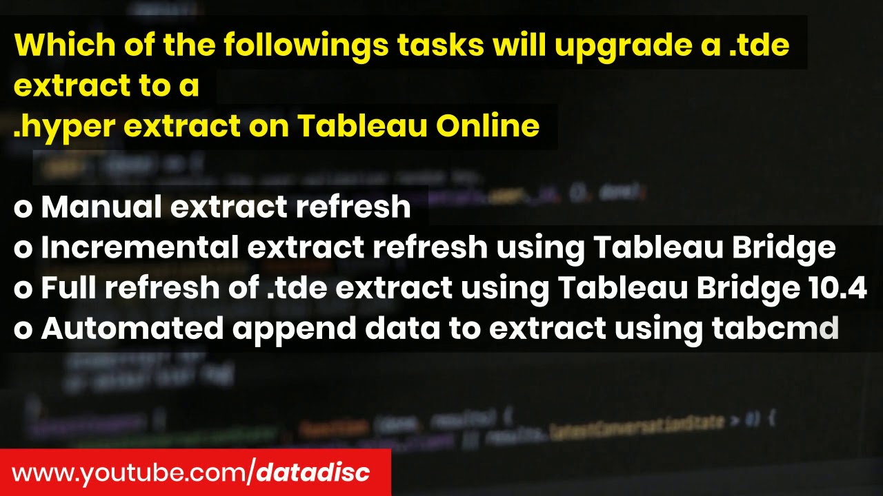 Tableau - Certification - .tde to .hyper format - YouTube