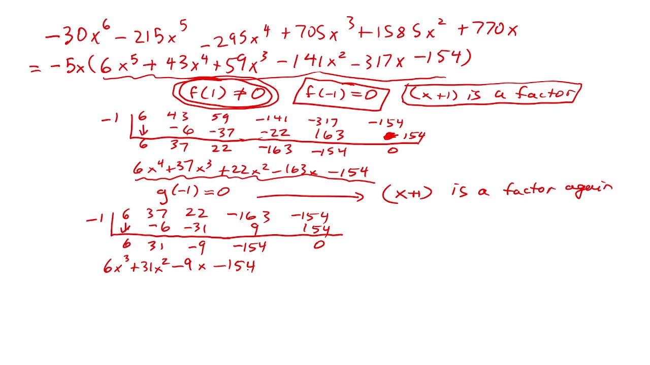 Advanced Functions MHF4U Example of the Factor Theorem in Practice ...