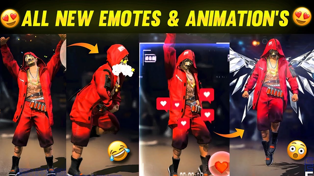 ALL NEW EMOTES & ANIMATIONS FREE FIRE 😍 | FREE FIRE NEW EMOTES 2023 ...