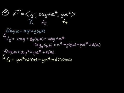 Find Potential Function, Conservative Vector Field || Multivariable ...