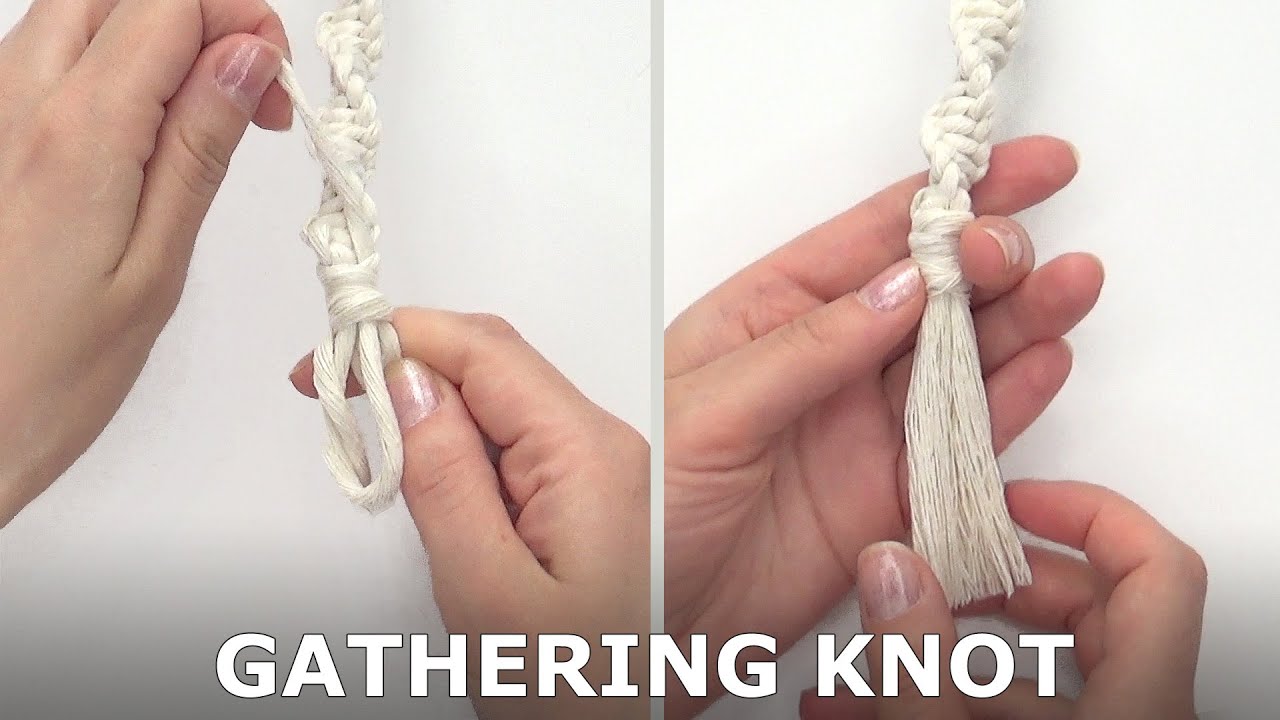 Macrame for beginners: how to make a Gathering knot (Wrap knot) - YouTube