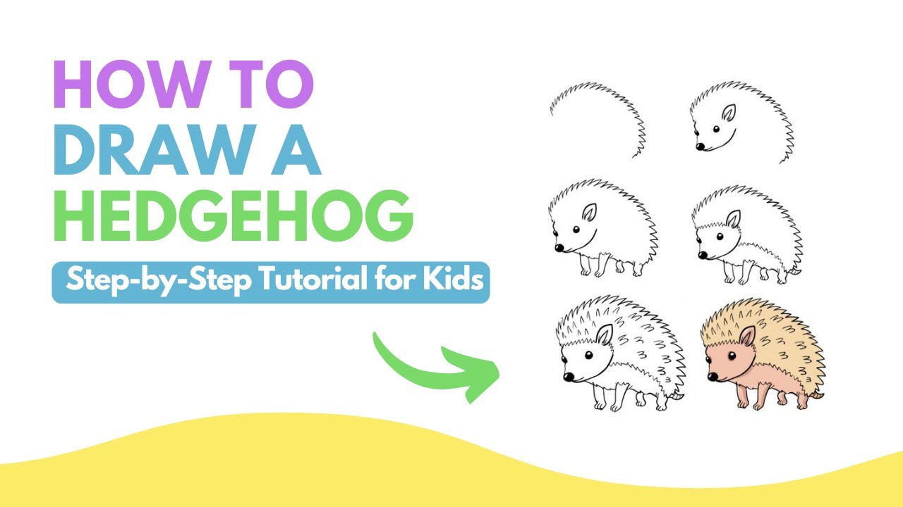 How to Draw a Hedgehog in 6 Easy Steps -- Cute & Fun Tutorial for Kids ...