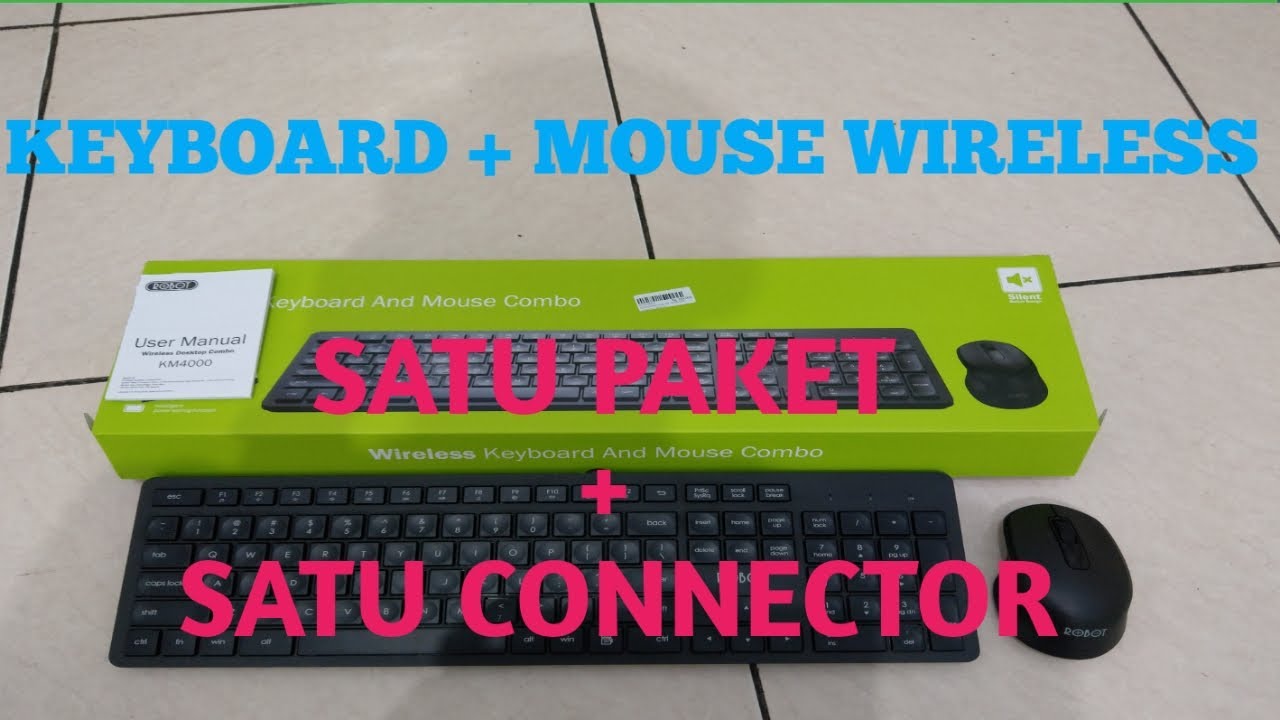 UNBOXING KEYBOARD MOUSE WIRELESS ROBOT KM4000 - YouTube