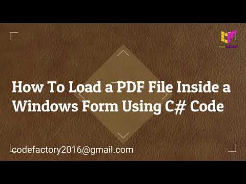 How to load a pdf file inside a form using C# - YouTube