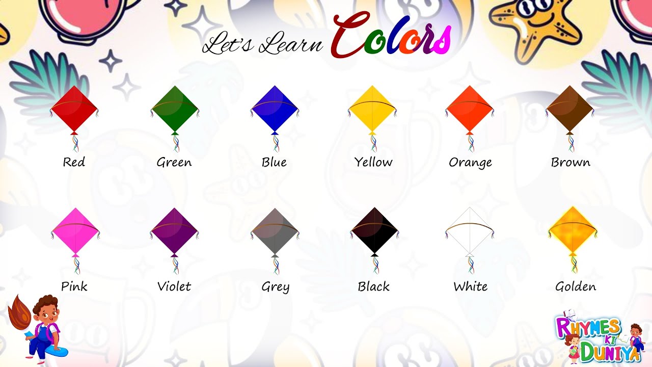 Name of color in English | Learn Color For Kids | Name of colors ...