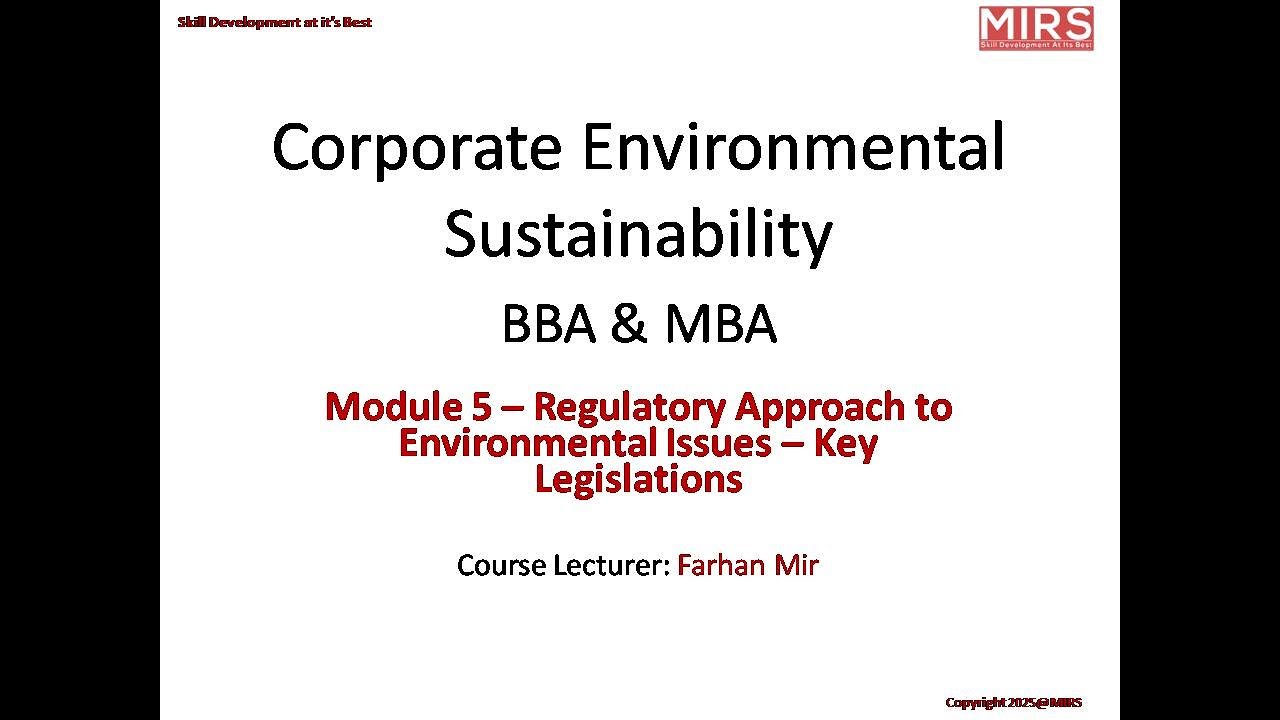 Module 5A CES Key Legislations Session 1 - YouTube