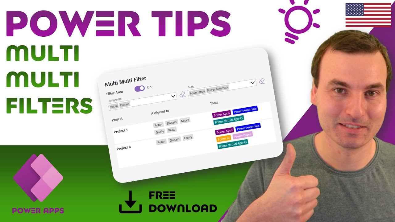 [PowerApps QuickTips] FILTER with SELECTMULTIPLE on BOTH sides - YouTube