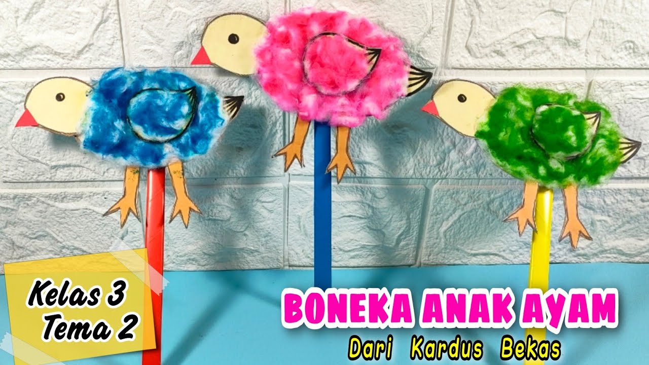 Cara Membuat Boneka Anak Ayam Dari Kardus Dan Kapas || tugas SBDP Kelas ...