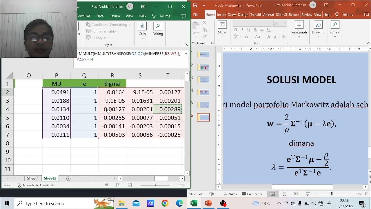 MODEL PORTOFOLIO MARKOWITZ (MEAN-VARIANCE) DENGAN RISK AVERSION ...