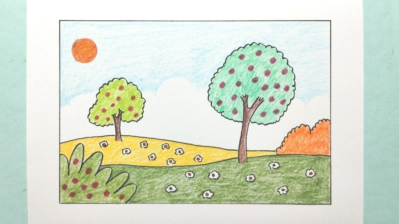 Drawing Tree Garden - YouTube