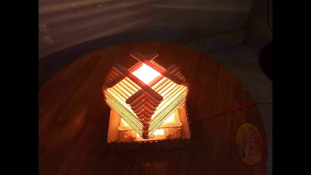 How to Make a Popsicle Stick Lamp -Easy Crafts Ideas at Home - YouTube