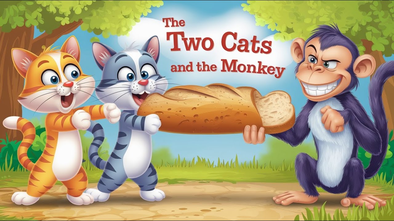 The Two Cats and a Monkey | Short Moral Story for Kids | Animated ...