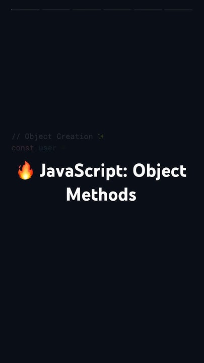 🔥 JavaScript: Object Methods - YouTube