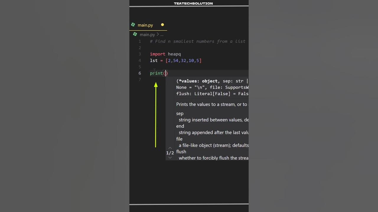 Python Tips and Tricks: Finding the N Smallest Numbers in a List - YouTube